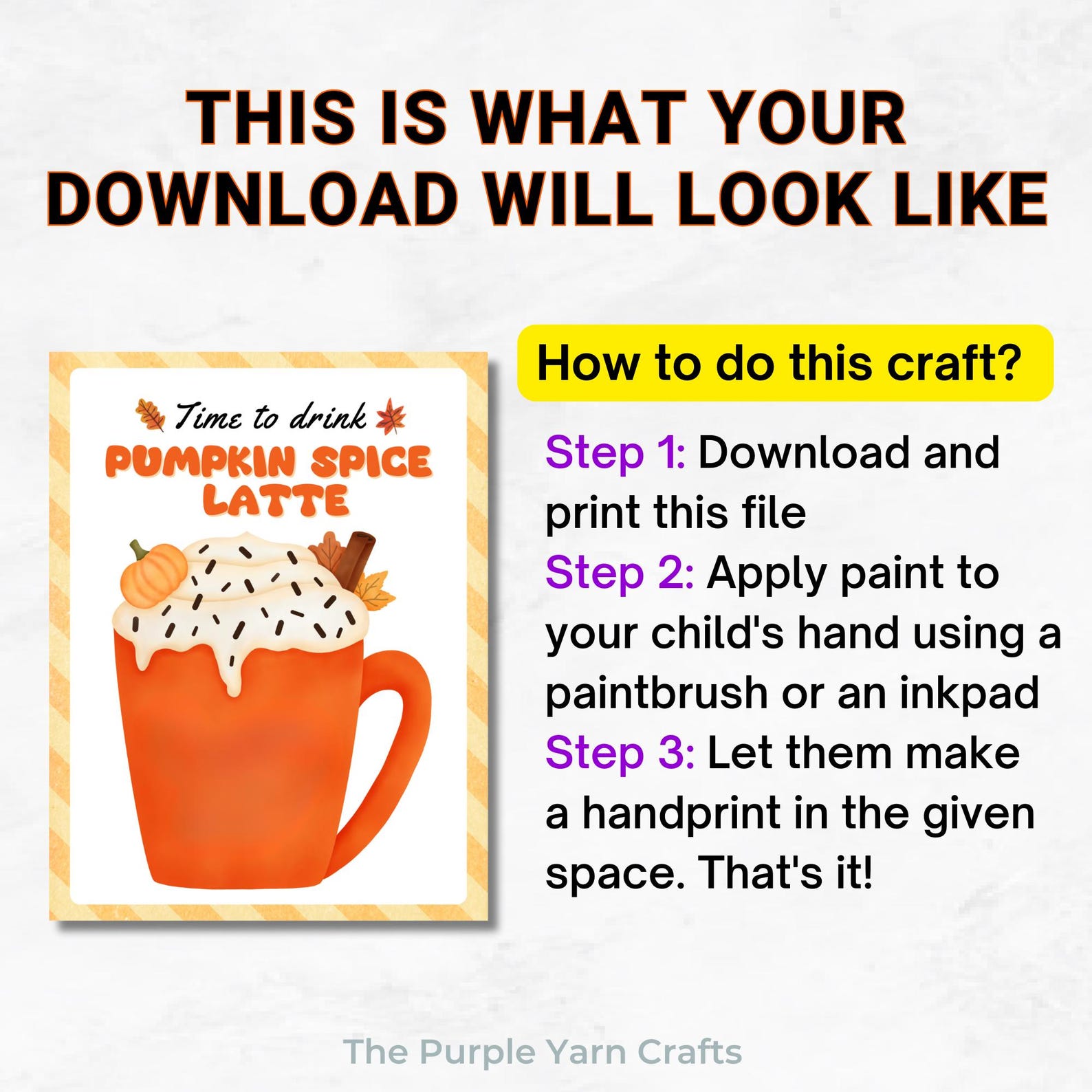 Pumpkin Spice Latte Handprint Craft, Fall Handprint Art, Pumpkin ...