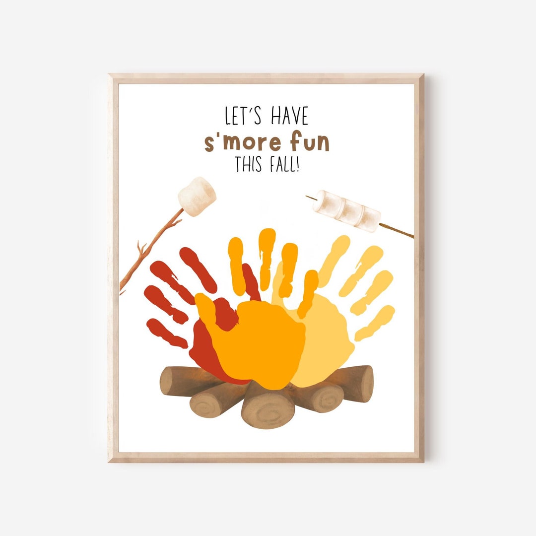 Fall Handprint Art, Campfire Handprint, Fall S'more Craft, Fall Daycare ...