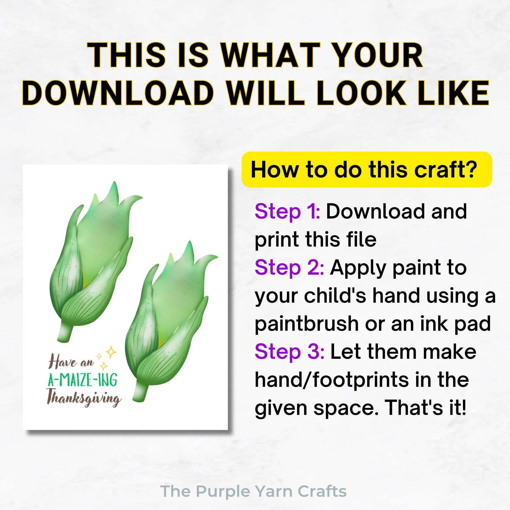 Sweet Corn Handprint Footprint Craft, Thanksgiving Handprint Craft ...