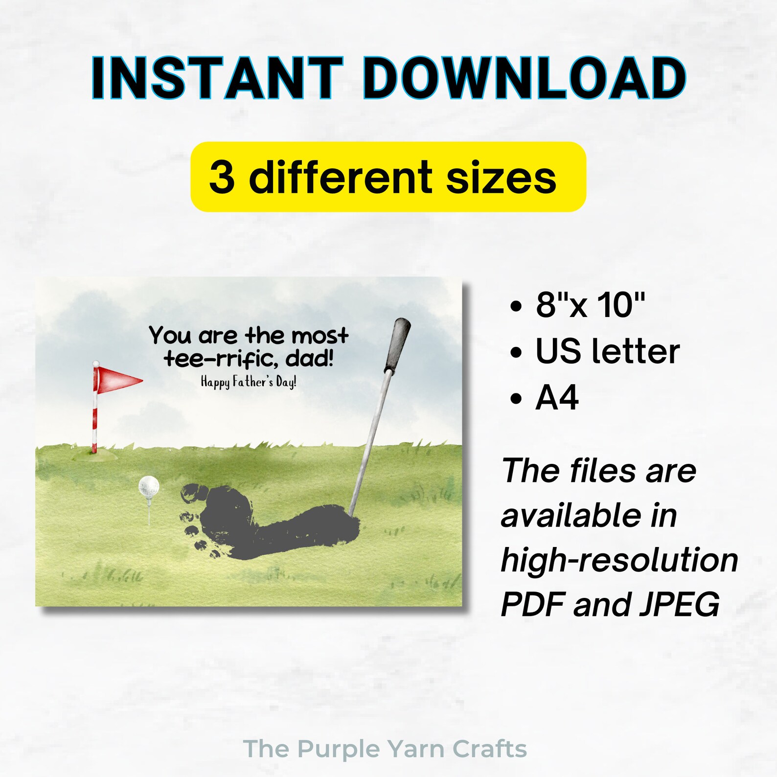 Father's Day Golf Footprint, Father's Day Golf Gift, Father's Day DIY ...