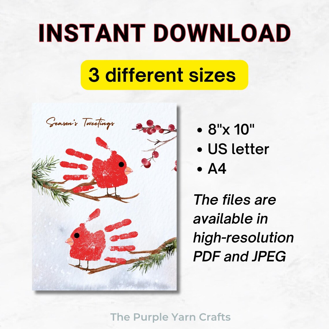 Cardinal Handprint, Seasons Tweetings Handprint, Christmas Handprint ...
