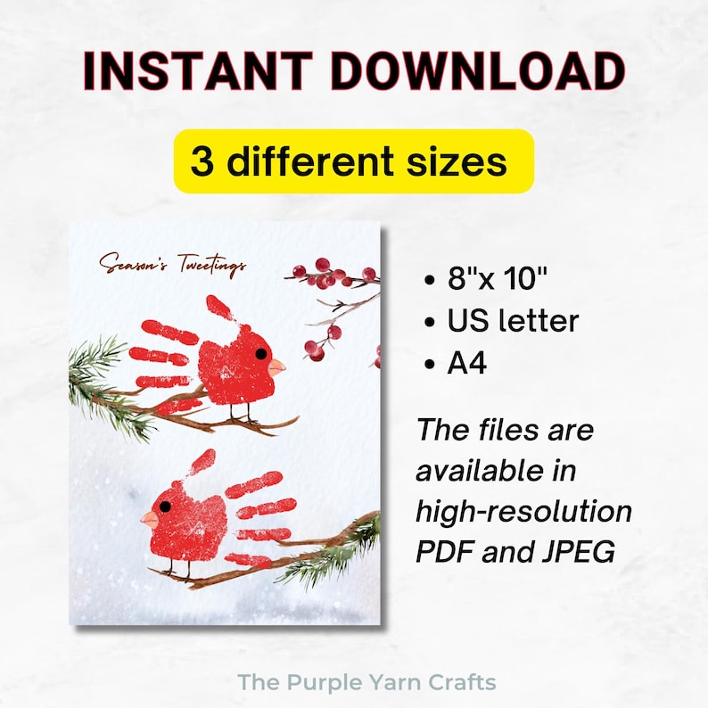 Cardinal Handprint, Seasons Tweetings Handprint, Christmas Handprint ...