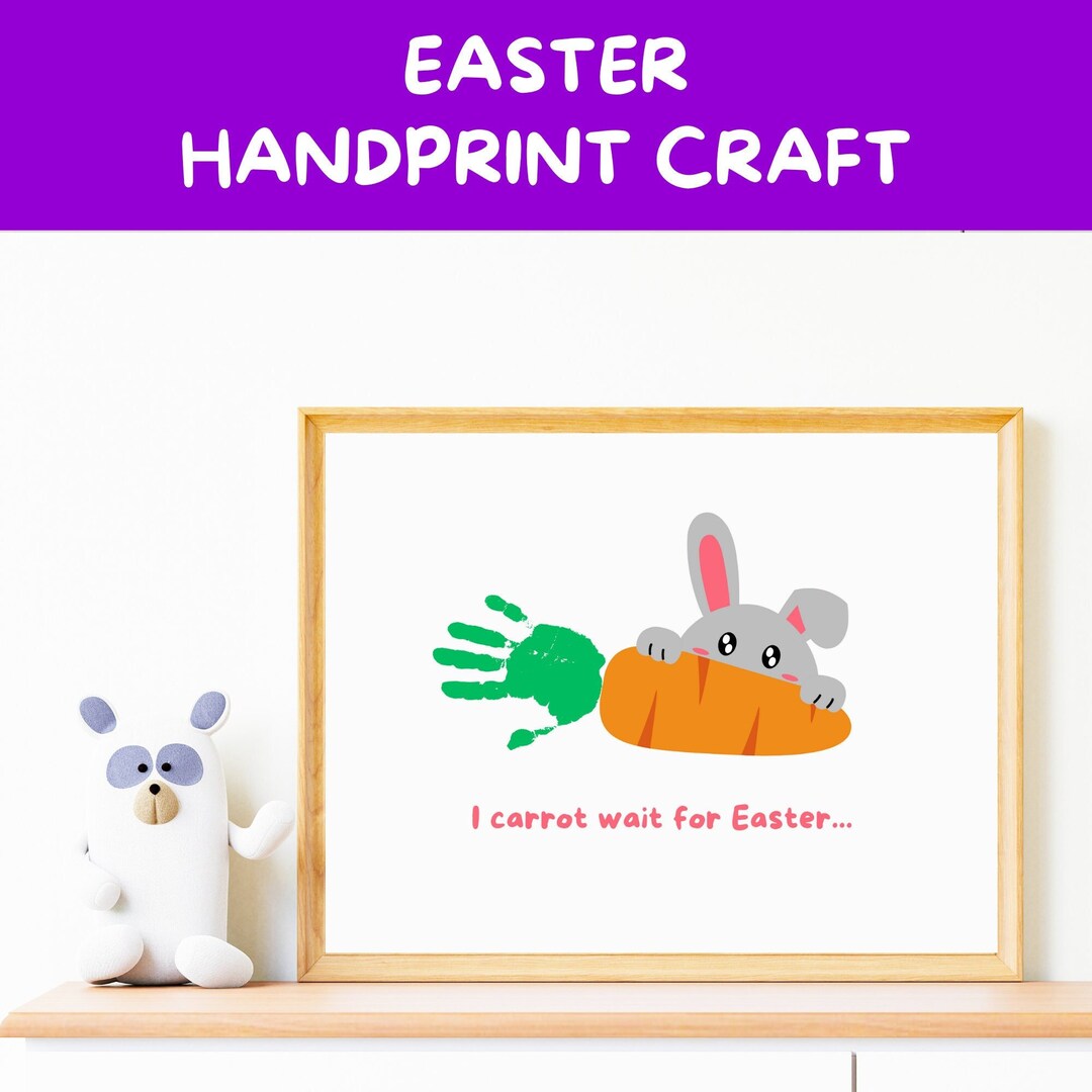 Happy Easter Handprint Art for Kids, Printable Easter Handprint Craft ...