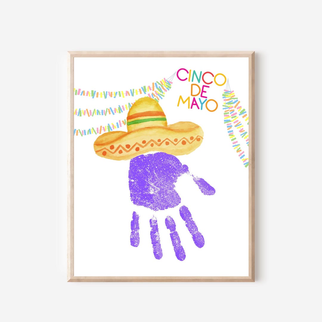 Sombrero Hat Cinco De Mayo Handprint, Daycare Printable, Cinco De Mayo ...