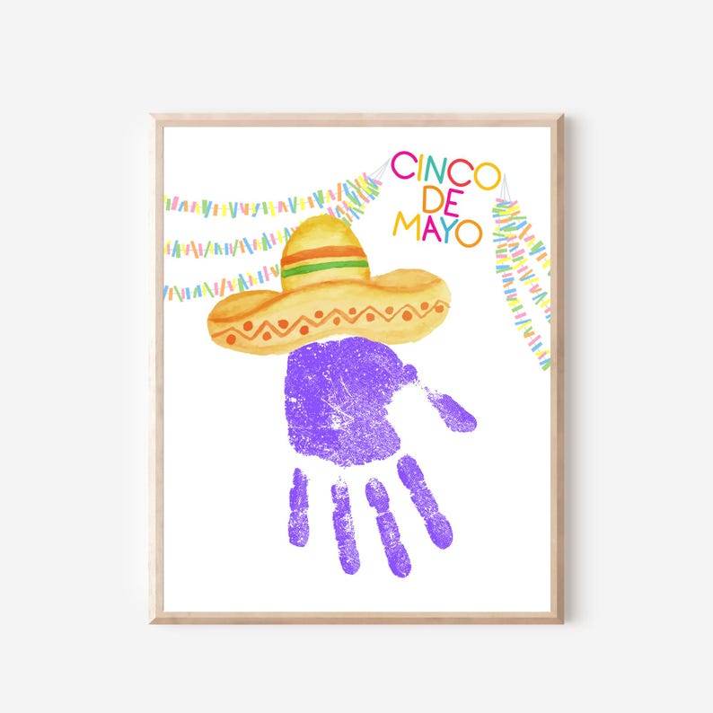 Sombrero Hat Cinco De Mayo Handprint, Daycare Printable, Cinco De Mayo ...