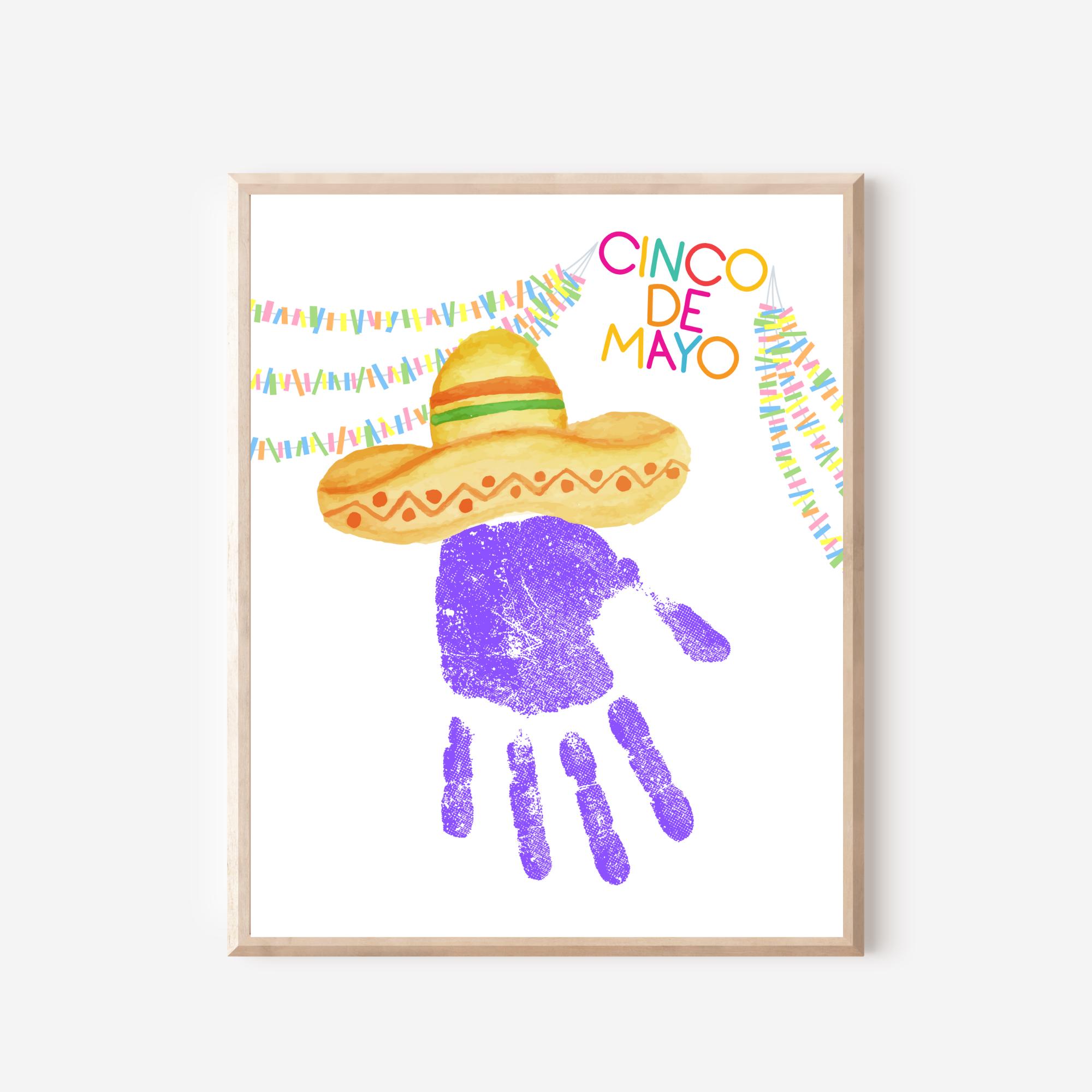 Sombrero Hat Cinco De Mayo Handprint, Daycare Printable, Cinco De Mayo ...