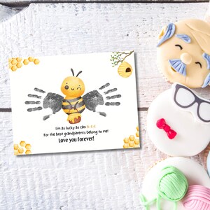Grandparents Bee Handprint Craft, Grandparents' Day Handprint ...