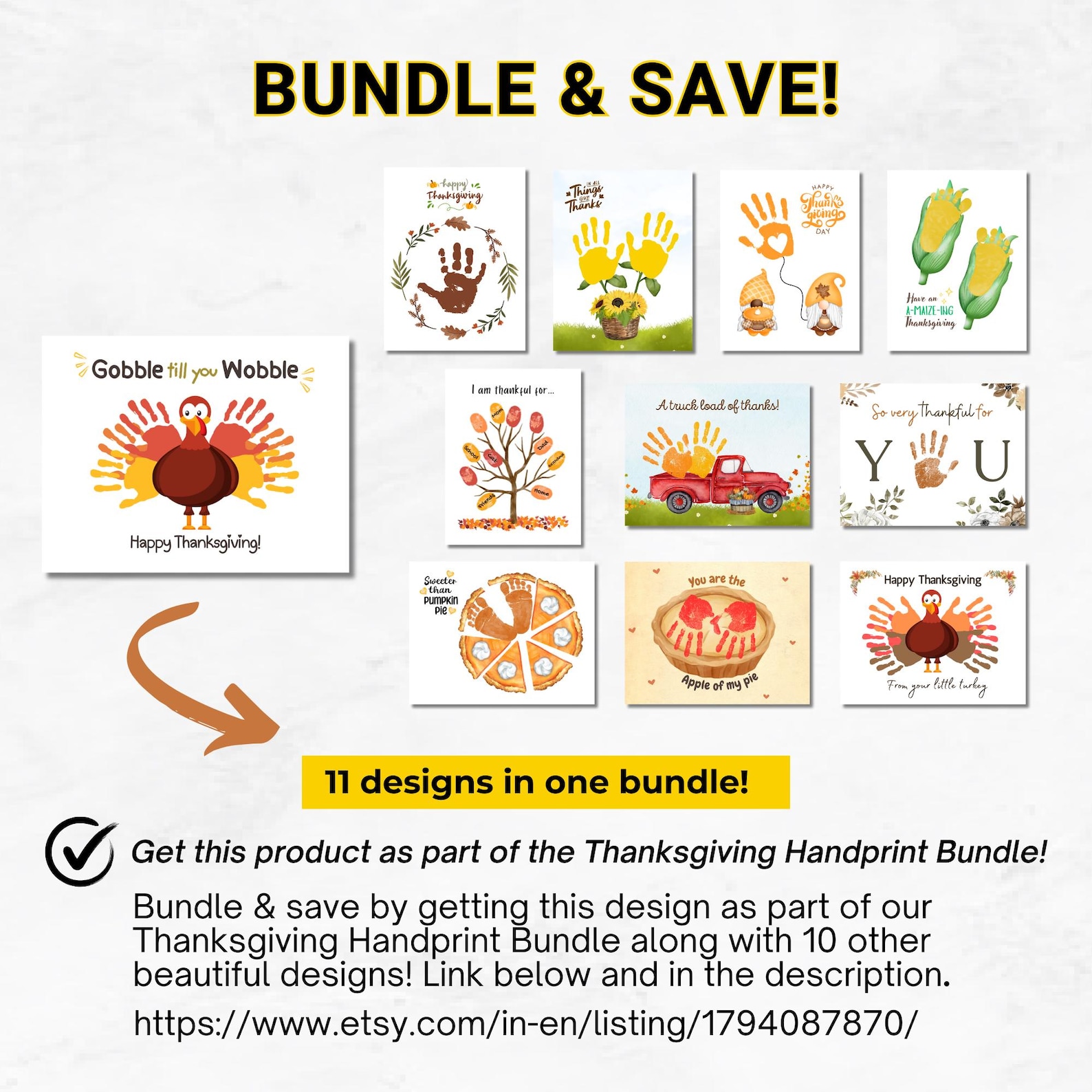 Gobble Till You Wobble Handprint Craft, Thanksgiving Handprint Craft ...