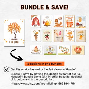 Fall Tree Fingerprint Craft, Printable Fall Handprint Craft, Happy Fall ...