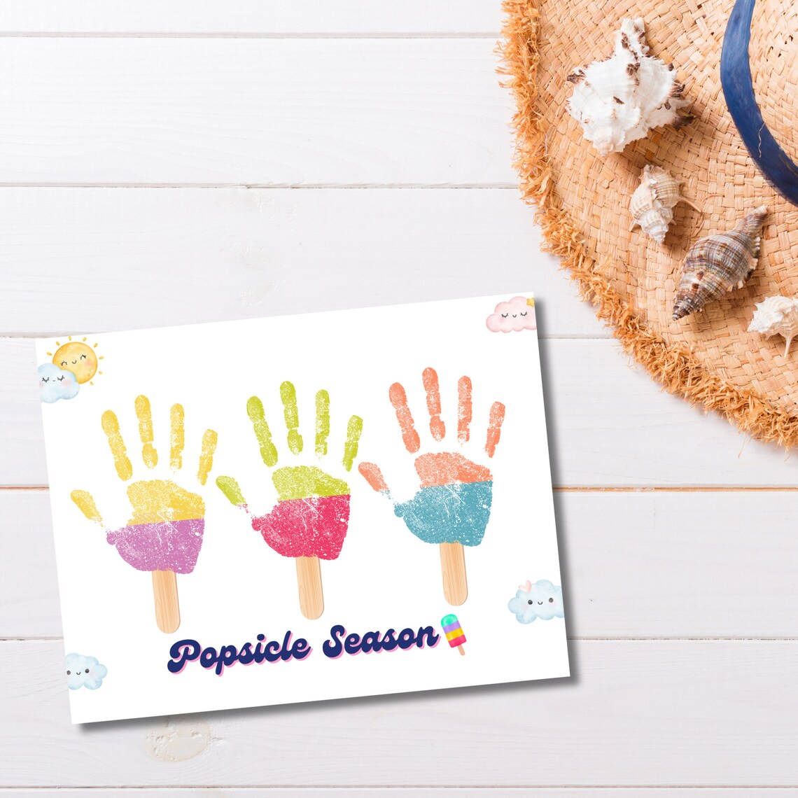 Summer Handprint Art, Popsicle Handprint, Summer Craft Kids, Baby ...