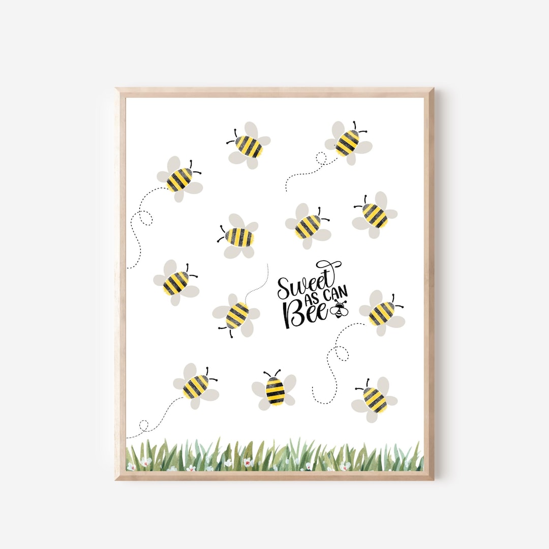 Bee Fingerprint Craft, Bumble Bee Thumbprint Art, Spring Bee Handprint ...