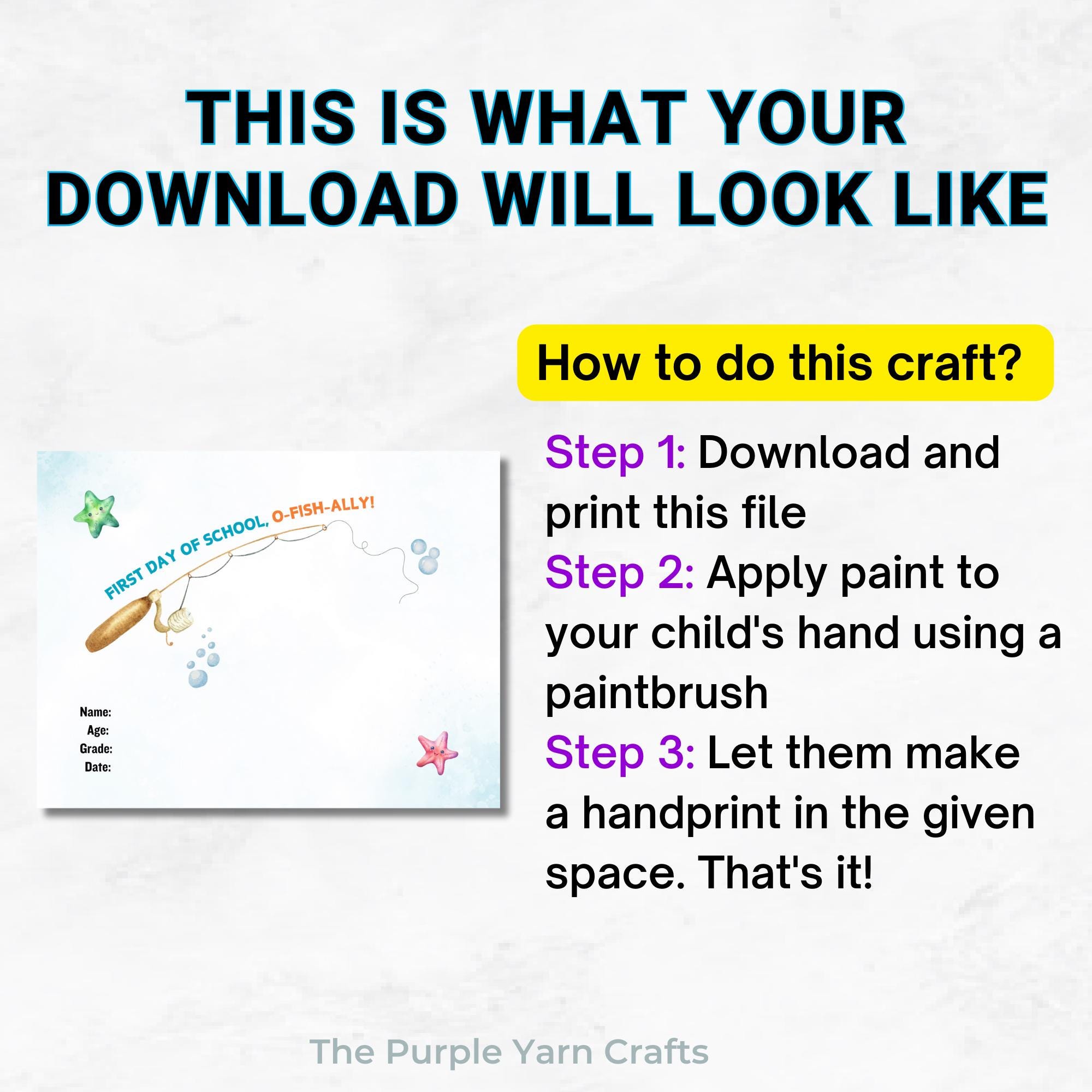 O-fish-ally First Day of School Handprint, Printable Back to School ...