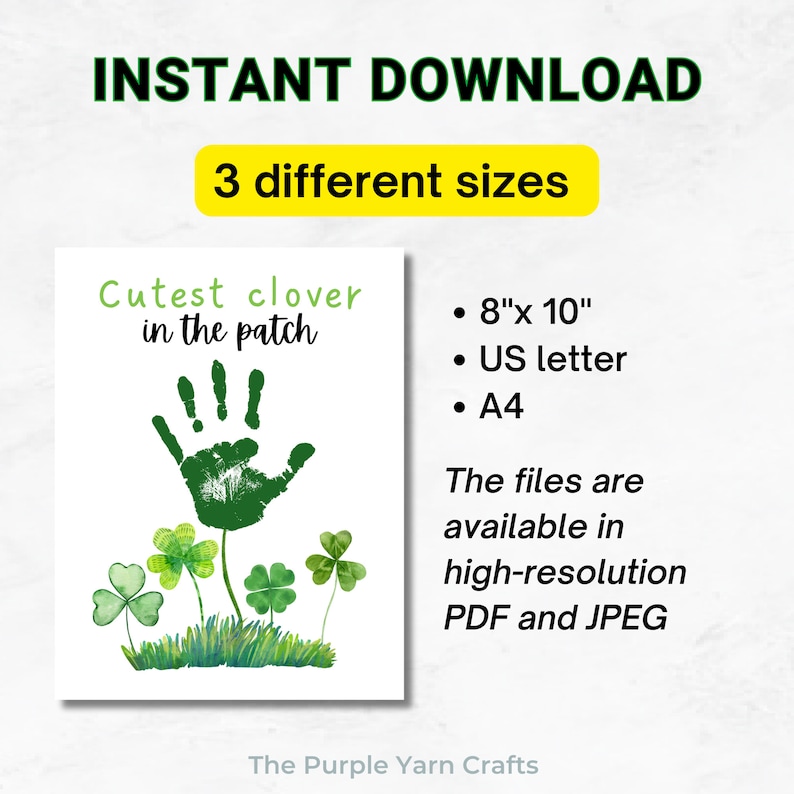 Cutest Clover in the Patch Handprint, St. Patrick's Day Handprint ...