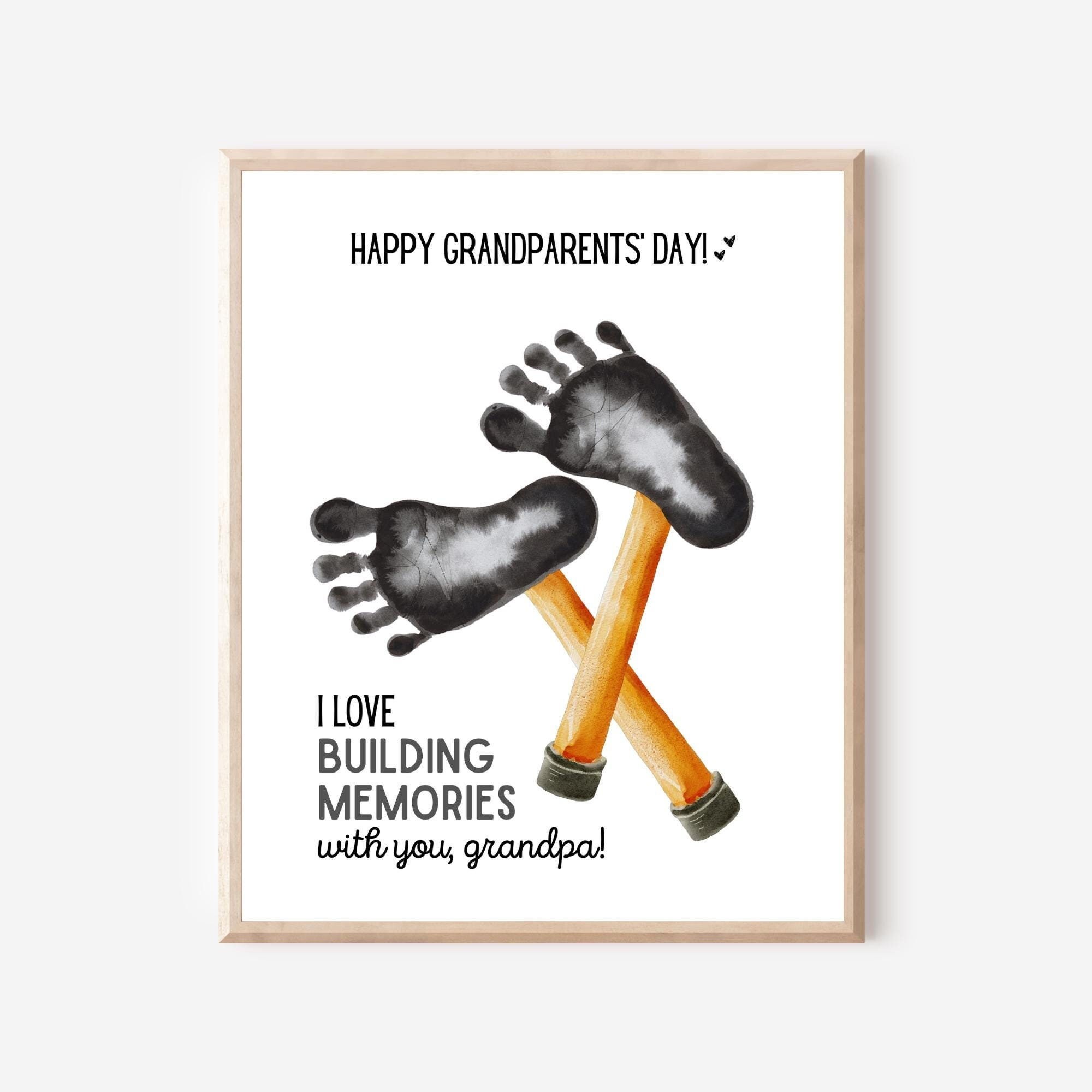 Grandpa Footprint Art, Grandpa Love, Grandparents Day Footprint ...