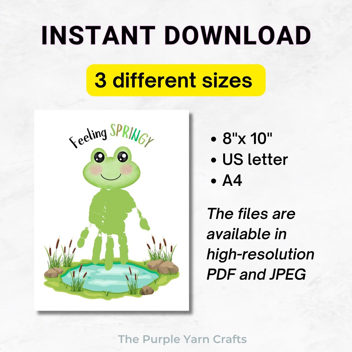 Feeling Springy Handprint, Spring Handprint Art, Frog Handprint ...