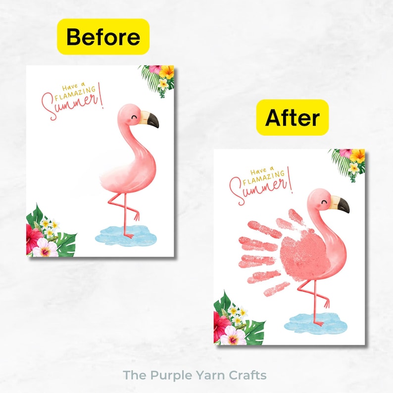 Flamingo Handprint Art, Summer Handprint Craft, Kids Gift Teacher ...