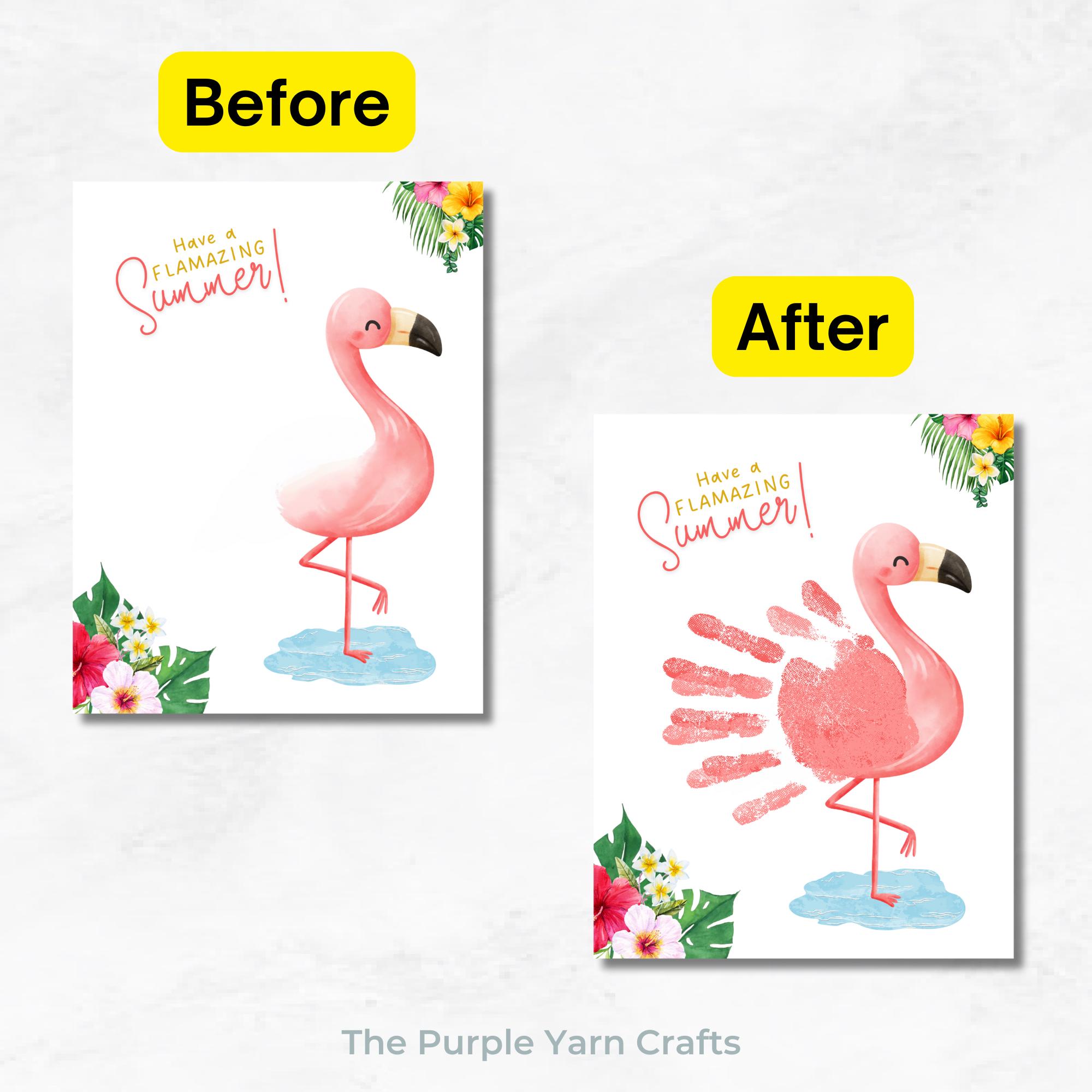 Flamingo Handprint Art, Summer Handprint Craft, Kids Gift Teacher ...