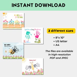 Spring Handprint Craft Bundle, Spring Printable, Daycare Preschool ...