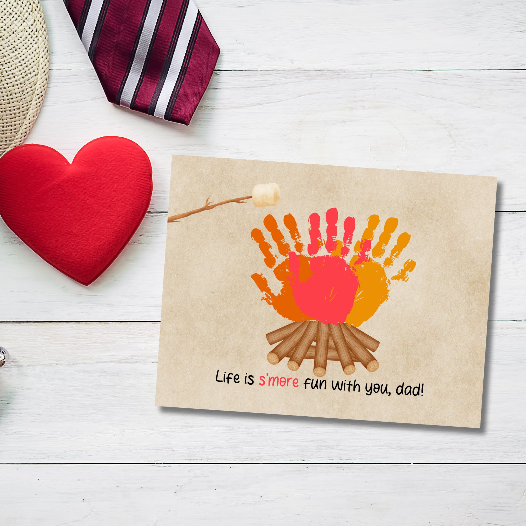 S'more Father's Day Handprint, DIY Gift for Dad, Dad Gift From Kids ...