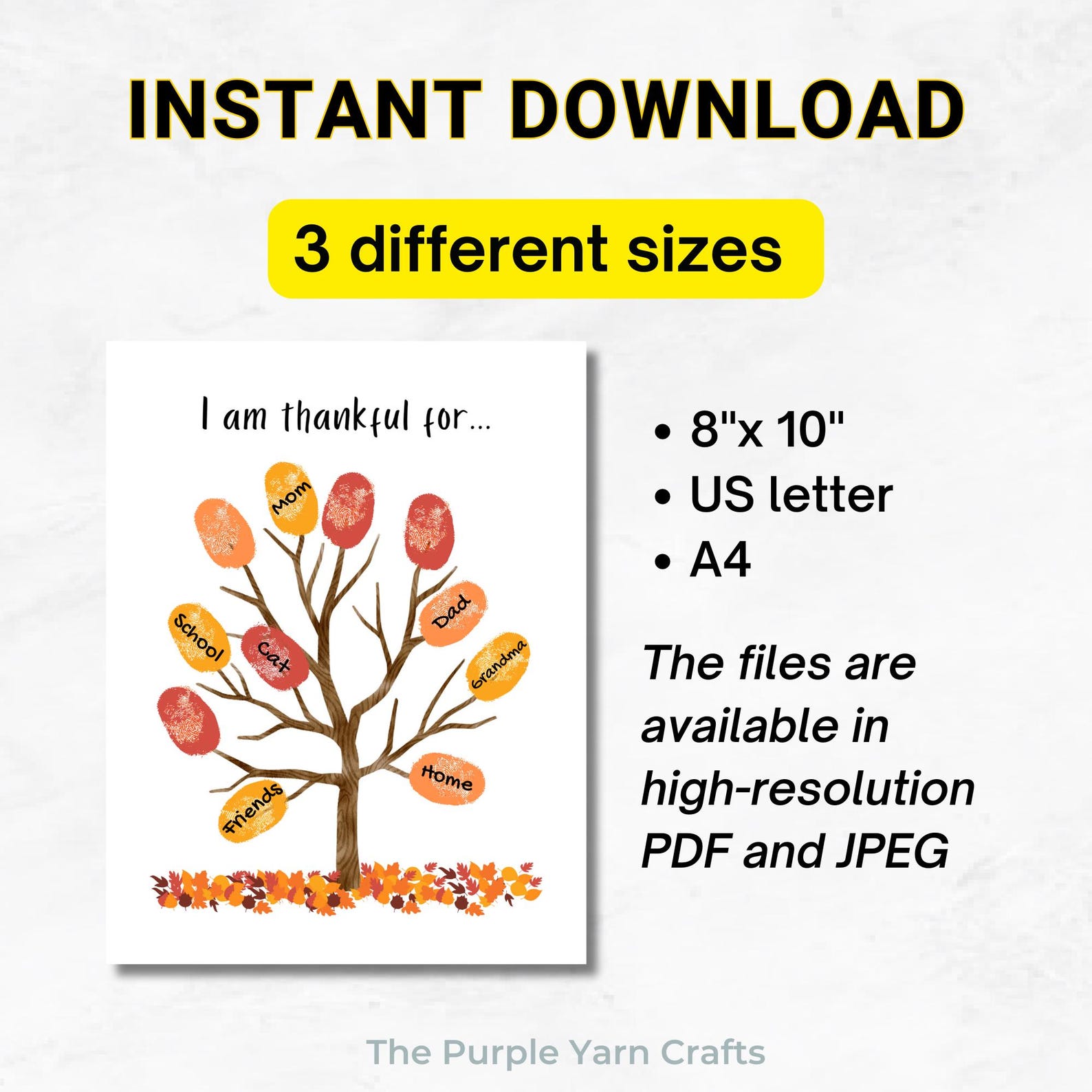 Thanksgiving Fingerprint Tree Craft, Thanksgiving Leaf Kids Activity, I ...