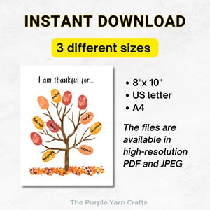 Thanksgiving Fingerprint Tree Craft, Thanksgiving Leaf Kids Activity, I ...