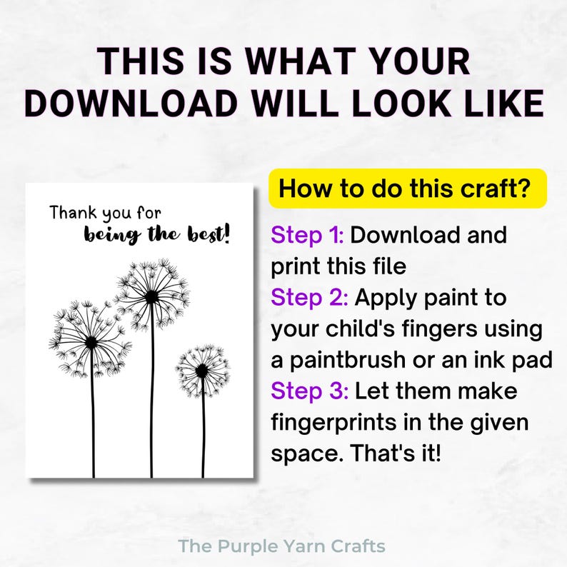 Dandelion Fingerprint Art, Fingerprint Gift Teacher Appreciation ...