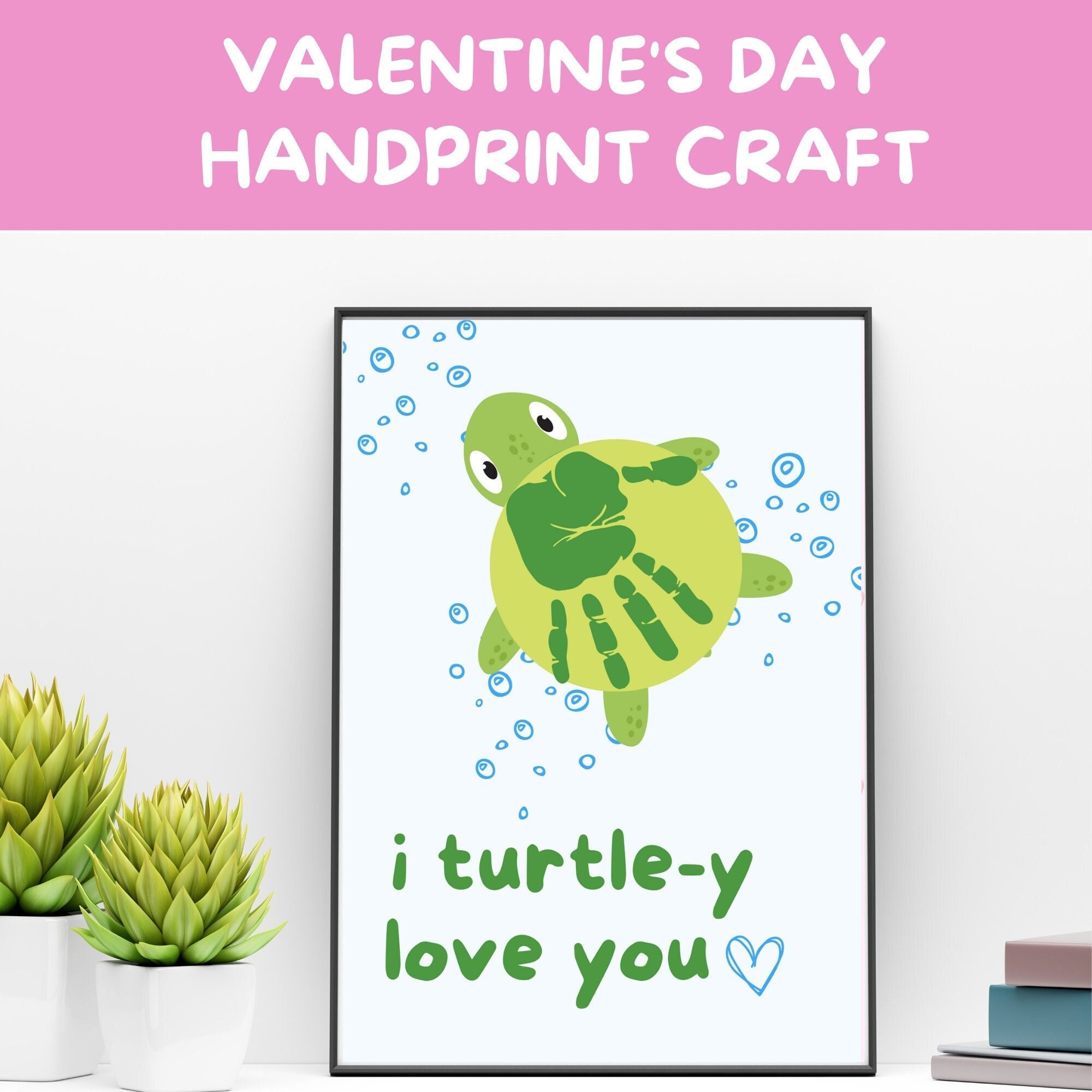 Valentine's Day Turtle Handprint Art for Kids Printable - Etsy