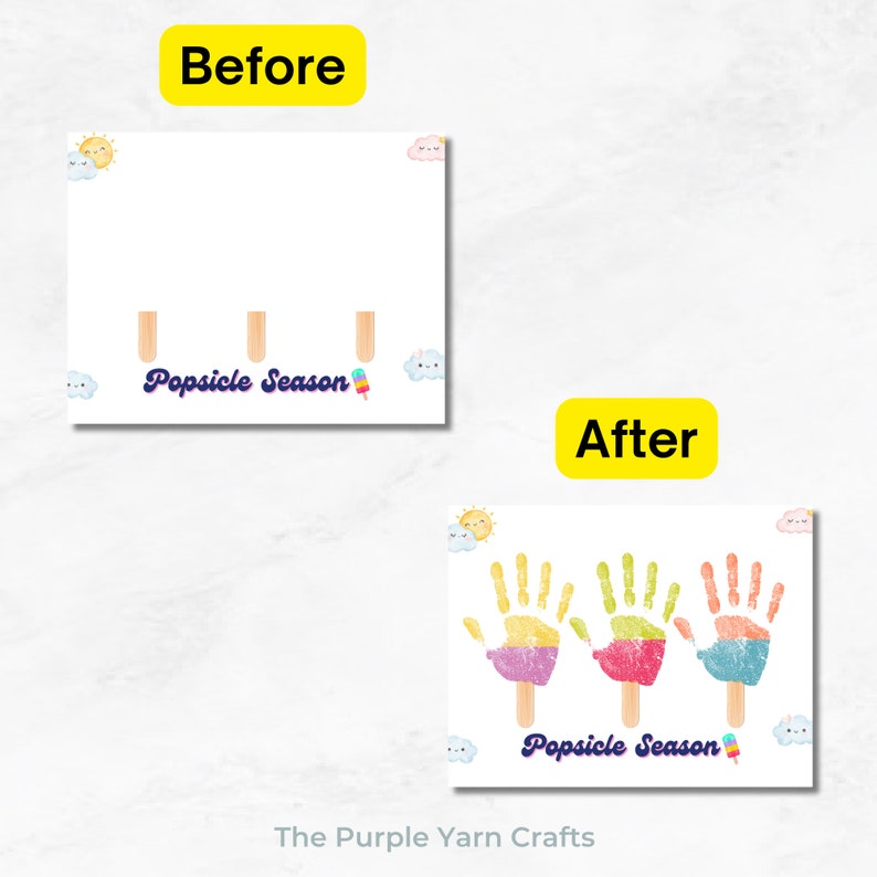 Summer Handprint Art, Popsicle Handprint, Summer Craft Kids, Baby ...