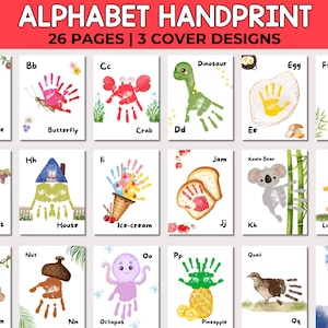 Alphabet Handprint Book, ABC Handprint Craft, DIY Alphabet Book, ABC ...