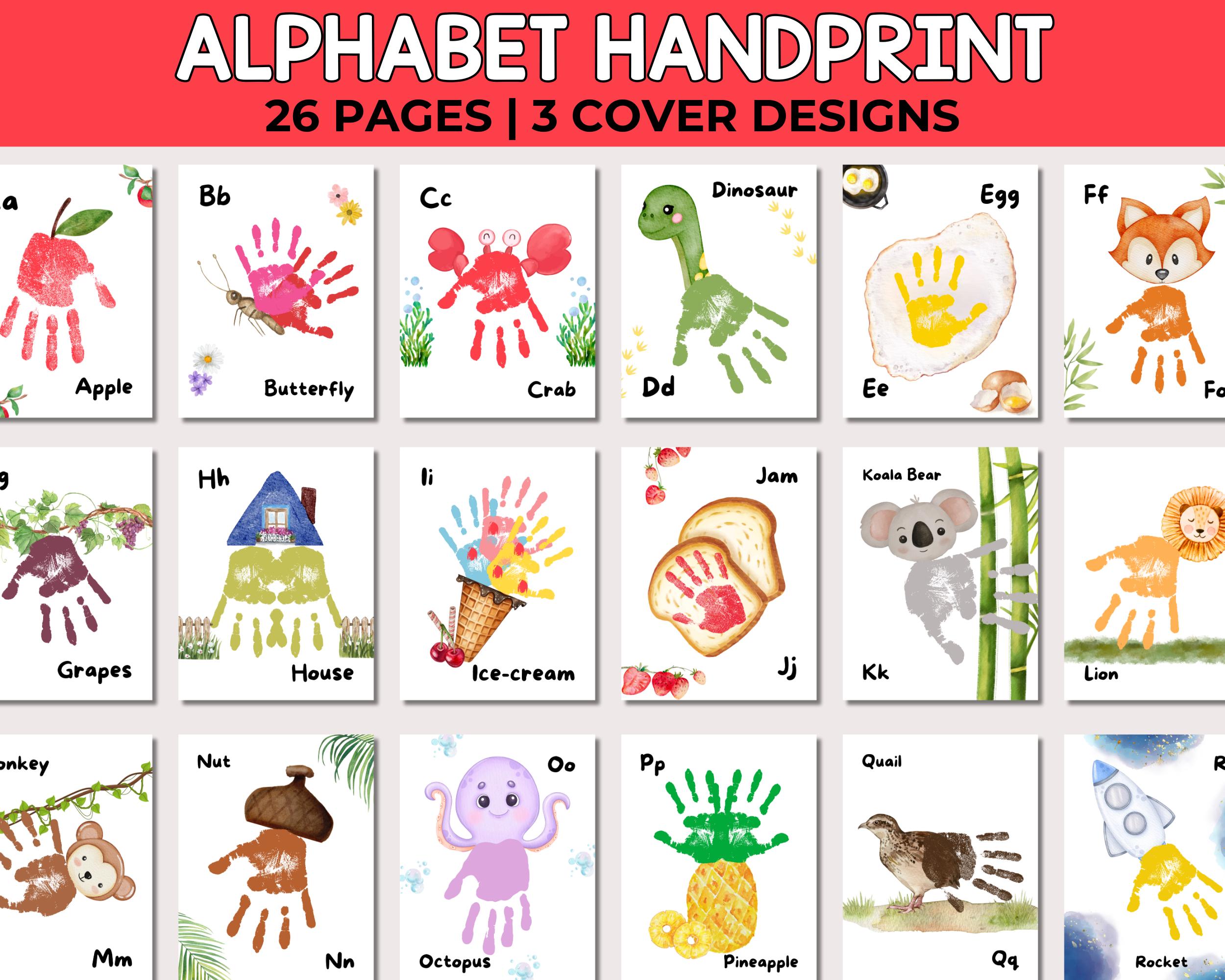 Alphabet Handprint Book, ABC Handprint Craft, DIY Alphabet Book, ABC ...