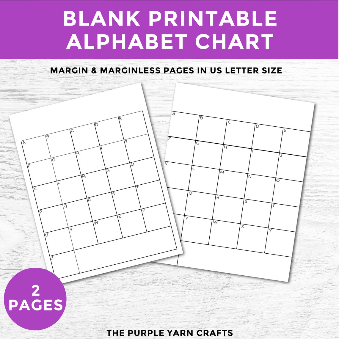 Blank Alphabet Chart Printable Alphabet Graph Blank ABC - Etsy