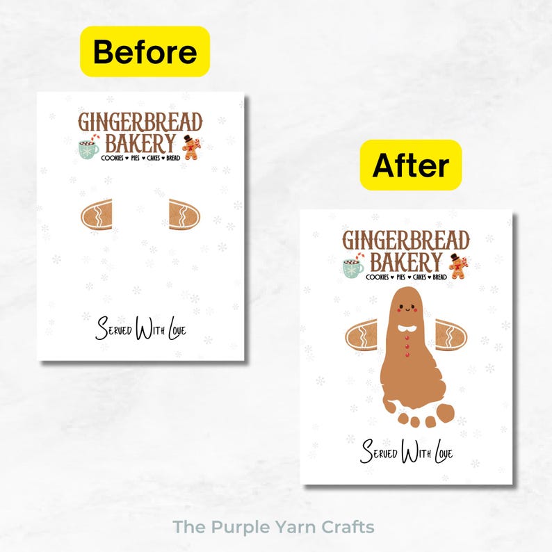 Gingerbread Man Footprint Craft, Christmas Footprint Printable ...