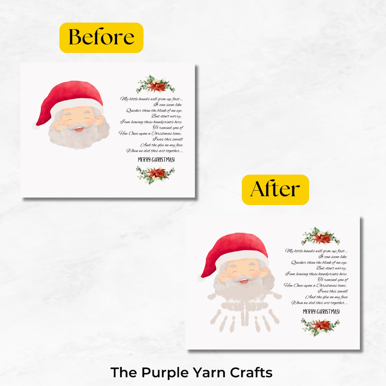 Santa Handprint Art, Christmas Handprint Poem, Christmas Handprint Art ...