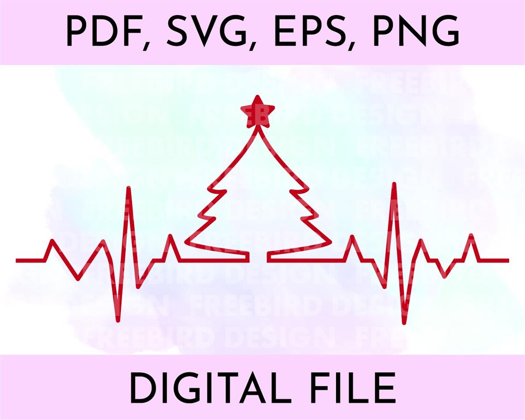 Heartbeat Christmas Tree SVG | Nurse Christmas SVG | Healthcare Holiday ...