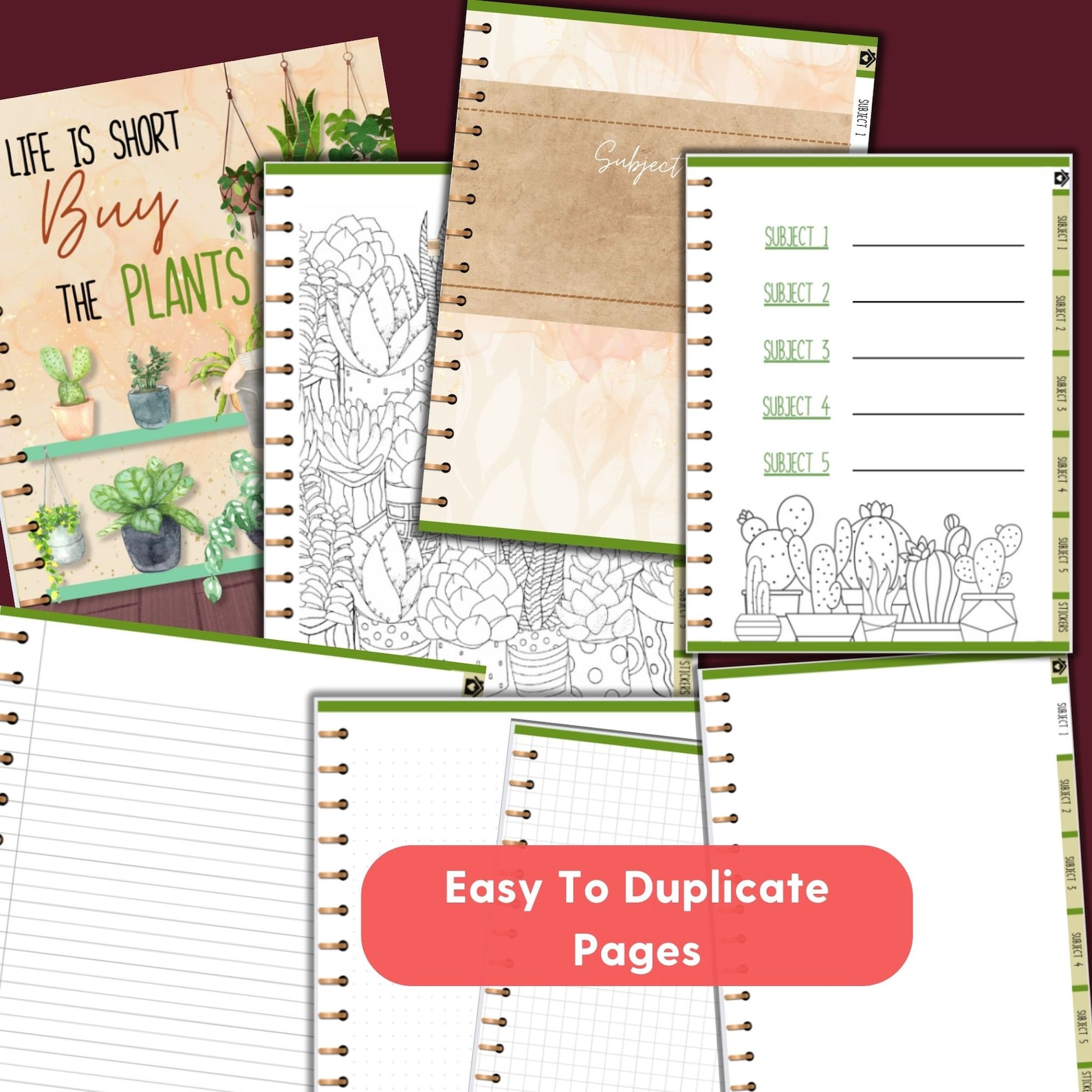 Life is Short Buy the Plants Digital Journal Digital Notebook goodnotes ...