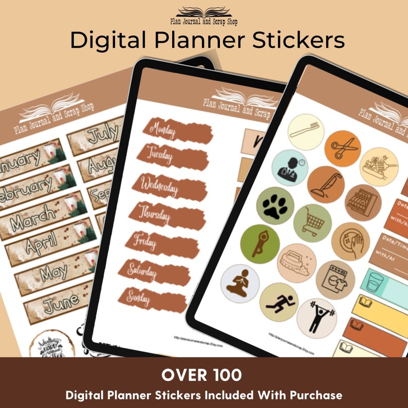 Coffee Lovers Digital Stickers, Printable Stickers, Digital Planner ...