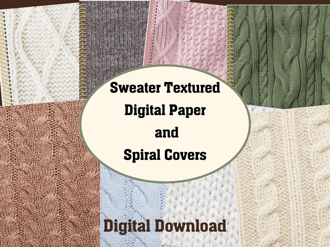 Sweater Texture Digital Paper: Cozy Winter Planner Covers (PDF) - Etsy