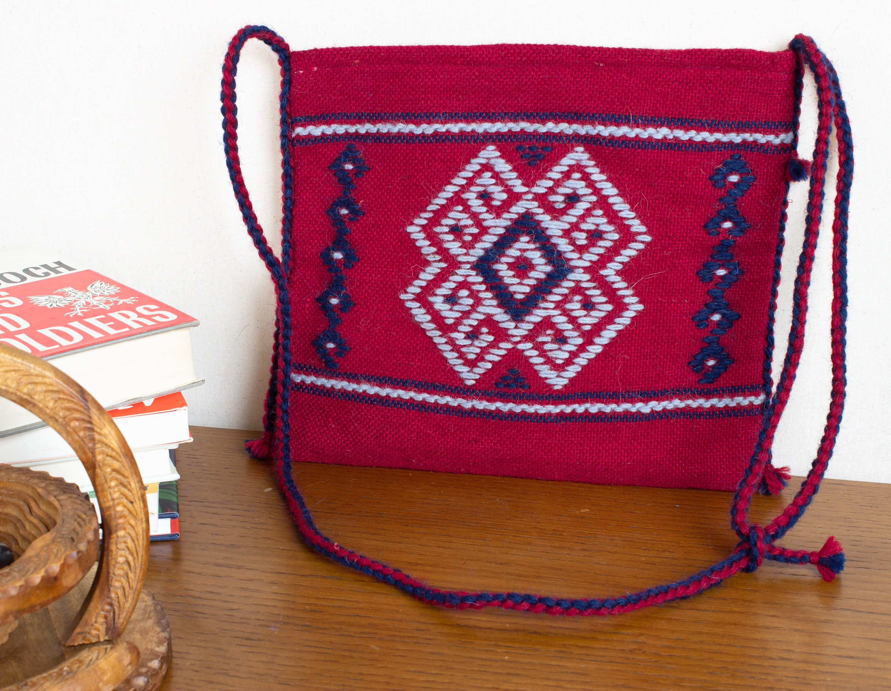 Handwoven Wool Crossbody Bag: Bohemian Kilim Saddle Bag - Etsy
