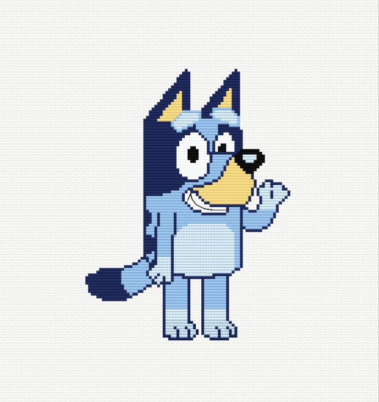New! Easy BLUEY Cross Stitch Pattern PDF (instant Download) - Canvas ...