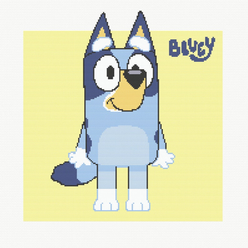 BLUEY Cross Stitch Pattern PDF (instant Download) - Canvas Size ...
