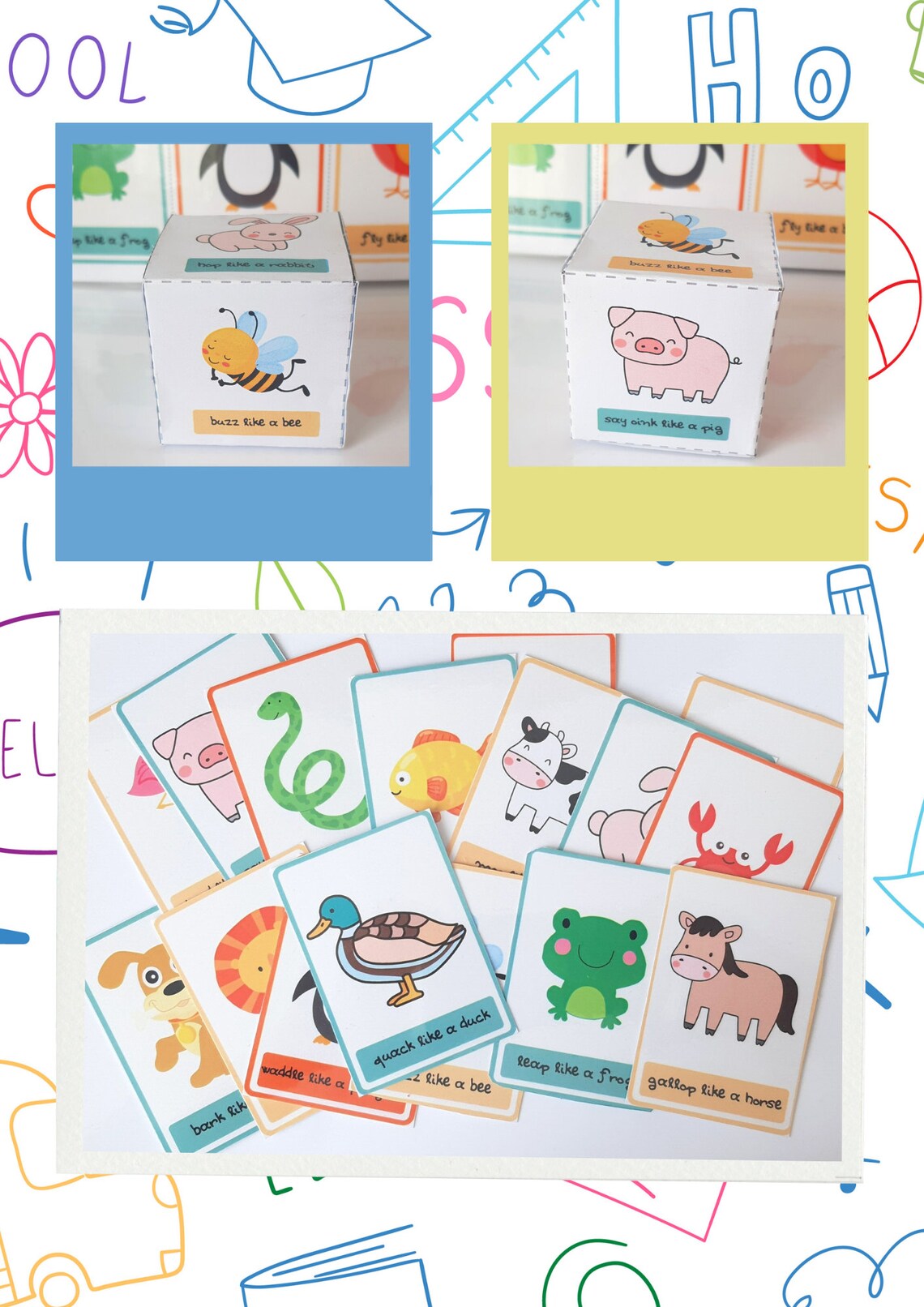 Acting Like a ... // Printable Animal Movement and Sound Game - 2 in 1 ...