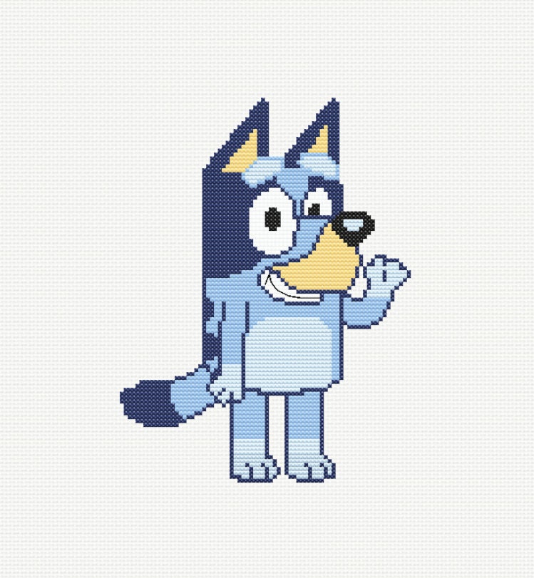 New! Easy BLUEY Cross Stitch Pattern PDF (instant Download) - Canvas ...