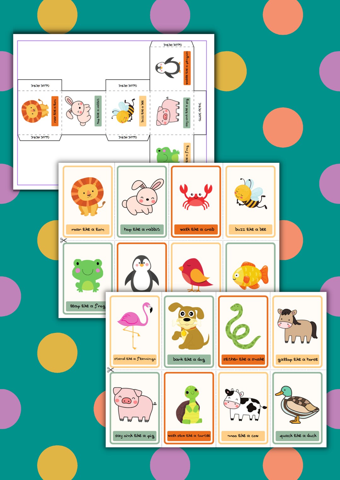 Acting Like a ... // Printable Animal Movement and Sound Game - 2 in 1 ...