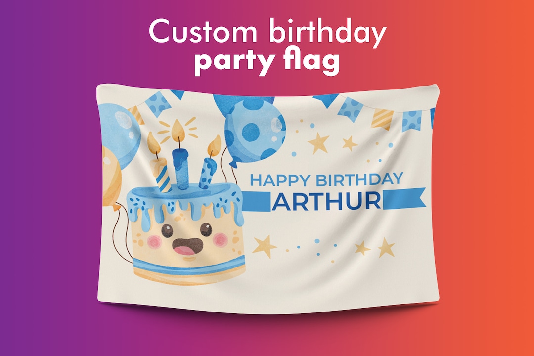 Flag Happy Birthday | Custom Made Personalized Flag | Individual Design ...