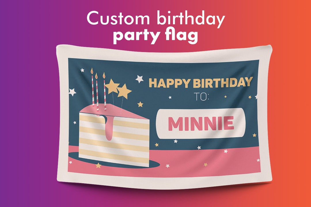 Flag Happy Birthday | Custom Made Personalized Flag | Individual Design ...