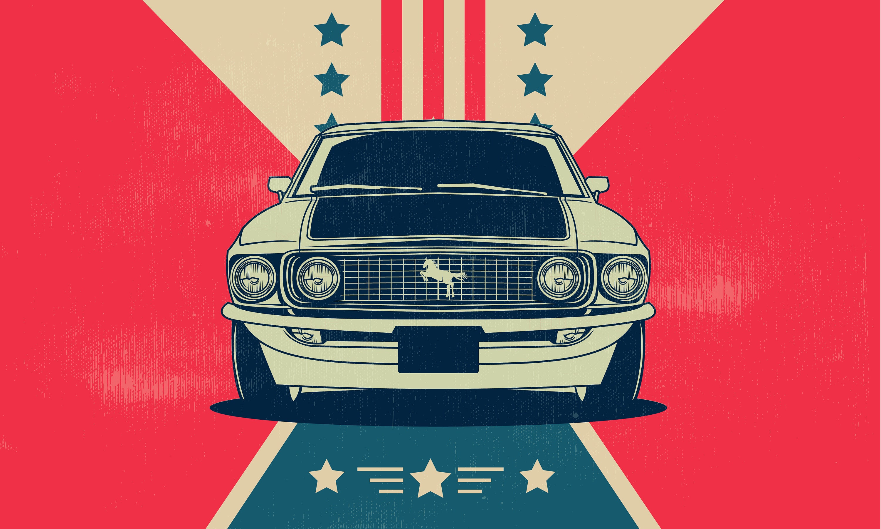 Flag Ford Mustang American Classics Race Car Custom Made Personalized ...