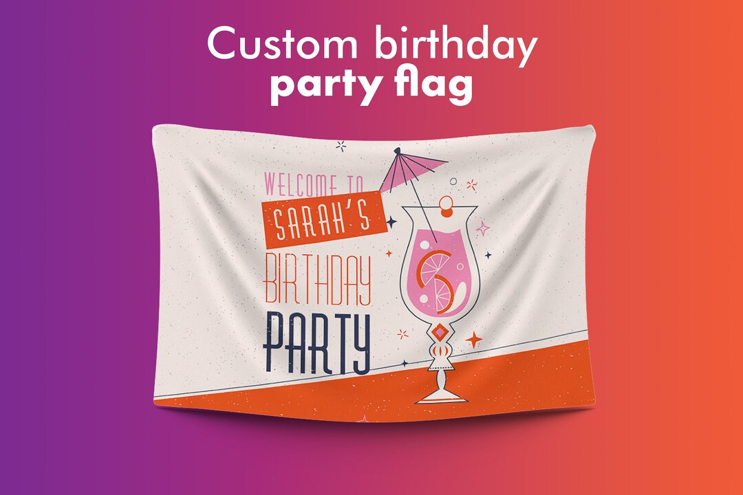 Flag Happy Birthday | Custom Made Personalized Flag | Individual Design ...