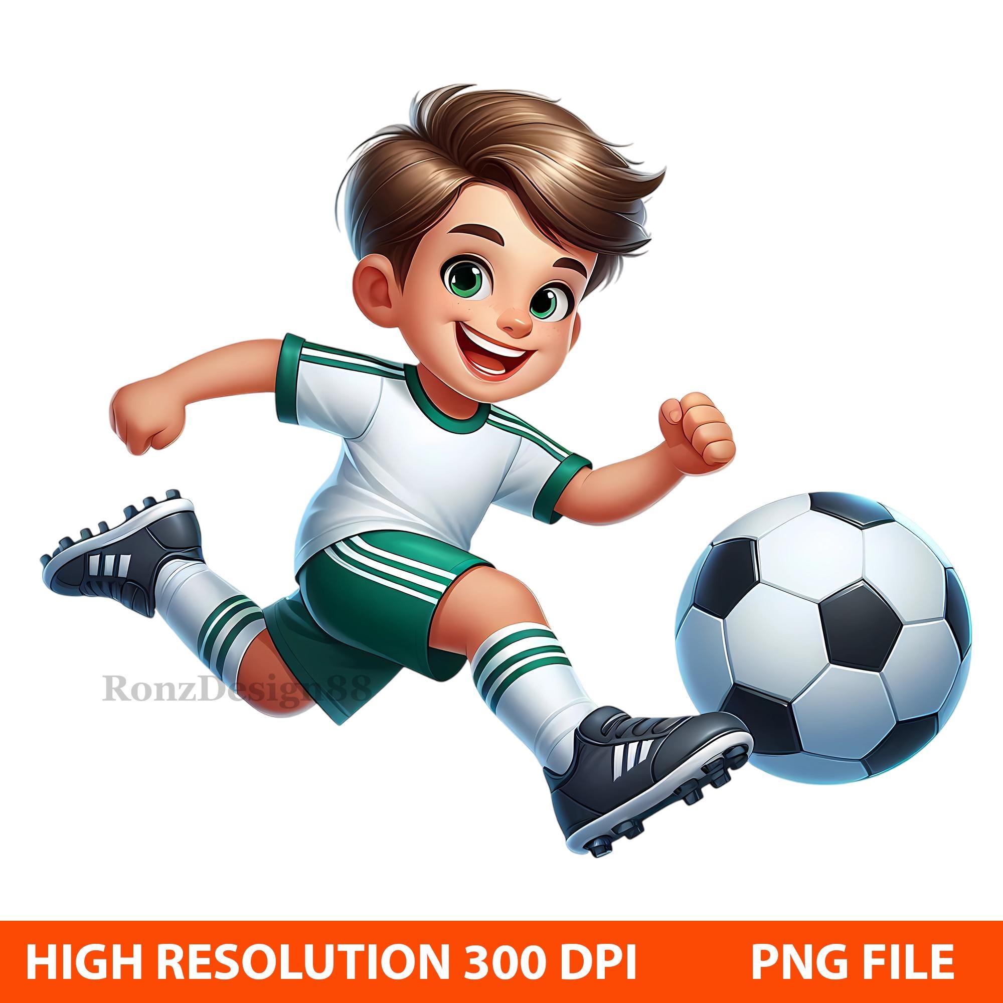 Cartoon Soccer Boy Clipart | High-resolution PNG (digital Download) - Etsy