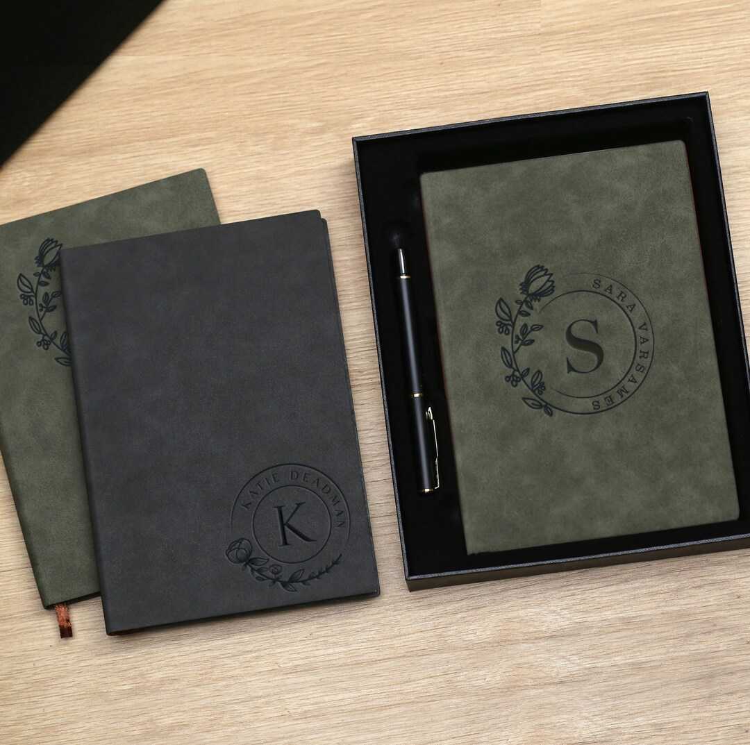 Personalized Suede Leather Journal Book, Custom Notebook With Name ...