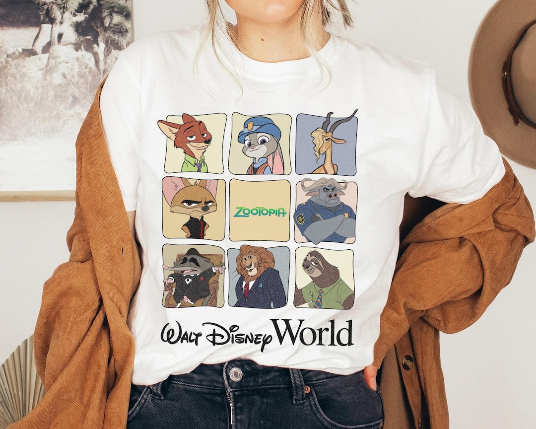 Zootopia Walt Disney World Retro Characters Shirt, Judy Hopps, Nick ...
